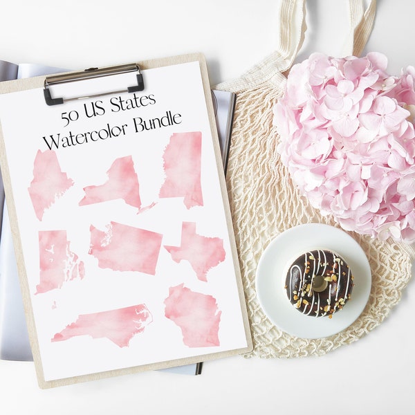 States Watercolor - Etsy