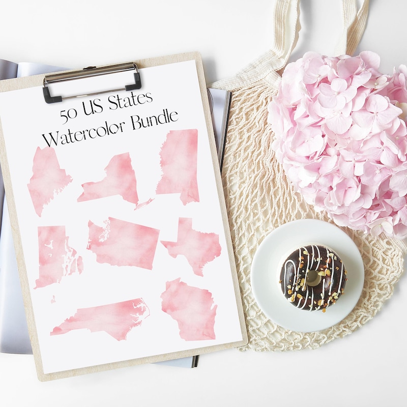 Watercolor State - Etsy