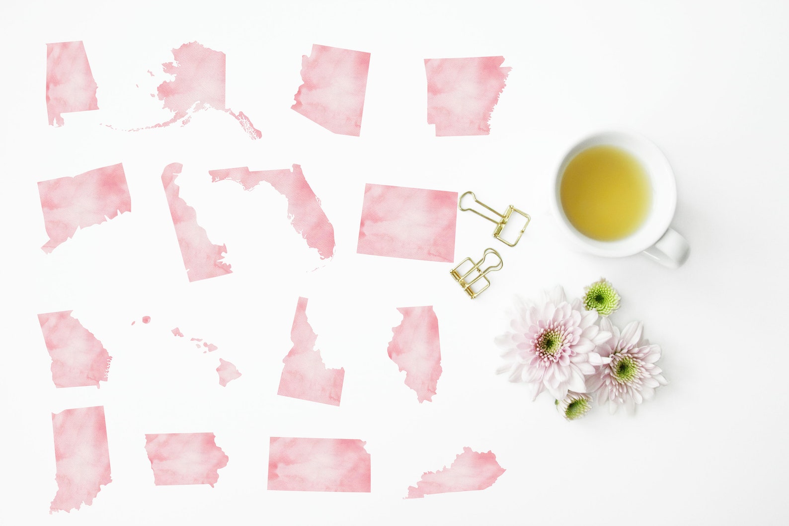 USA Map Watercolor Clipart: 50 States Sublimation Bundle (PNG) - Etsy ...
