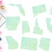 USA Map Watercolor Clipart, 50 States Watercolor Clip Art Bundle ...