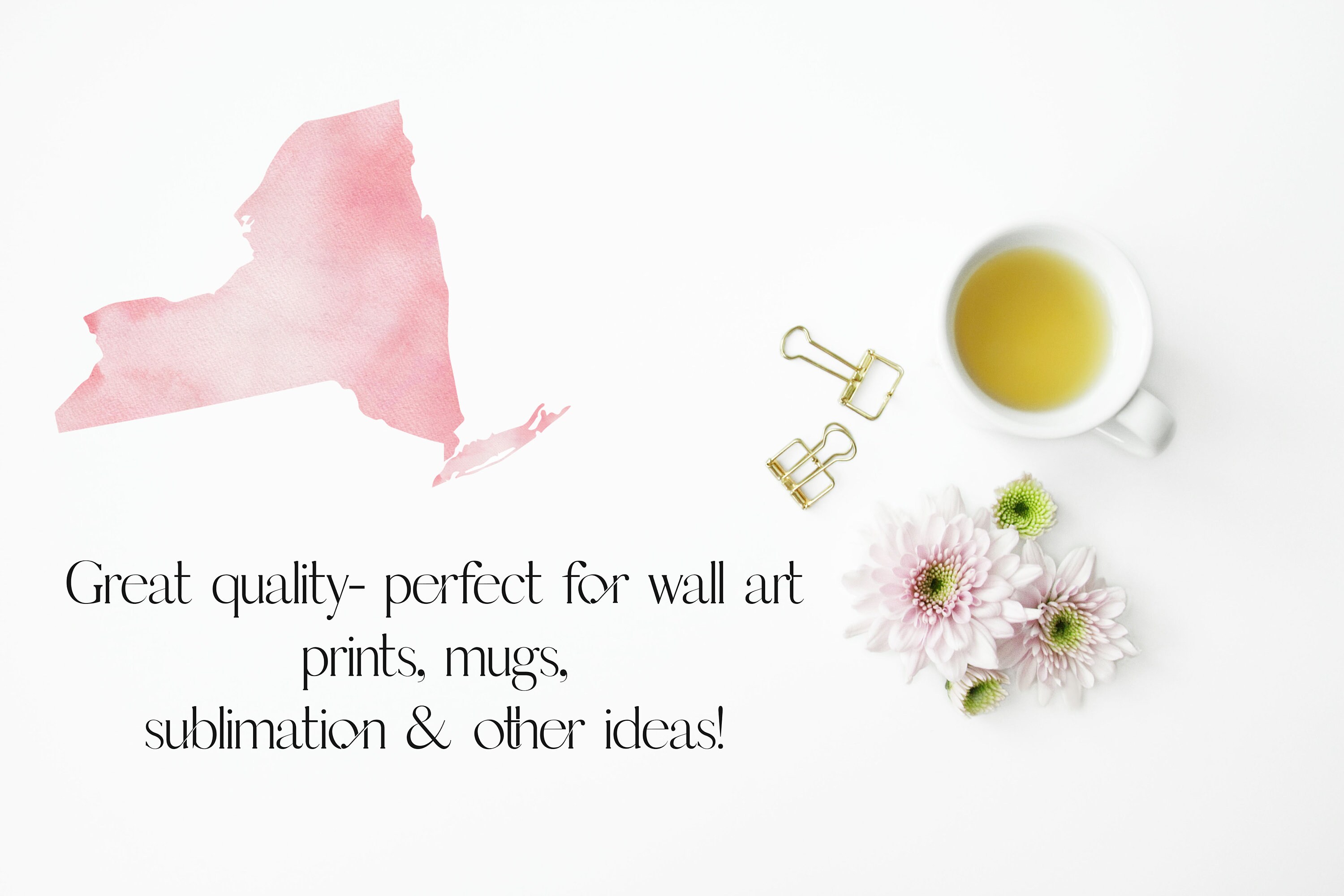 USA Map Watercolor Clipart, 50 States Watercolor Clip Art Bundle ...