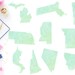 USA Map Watercolor Clipart, 50 States Watercolor Clip Art Bundle ...