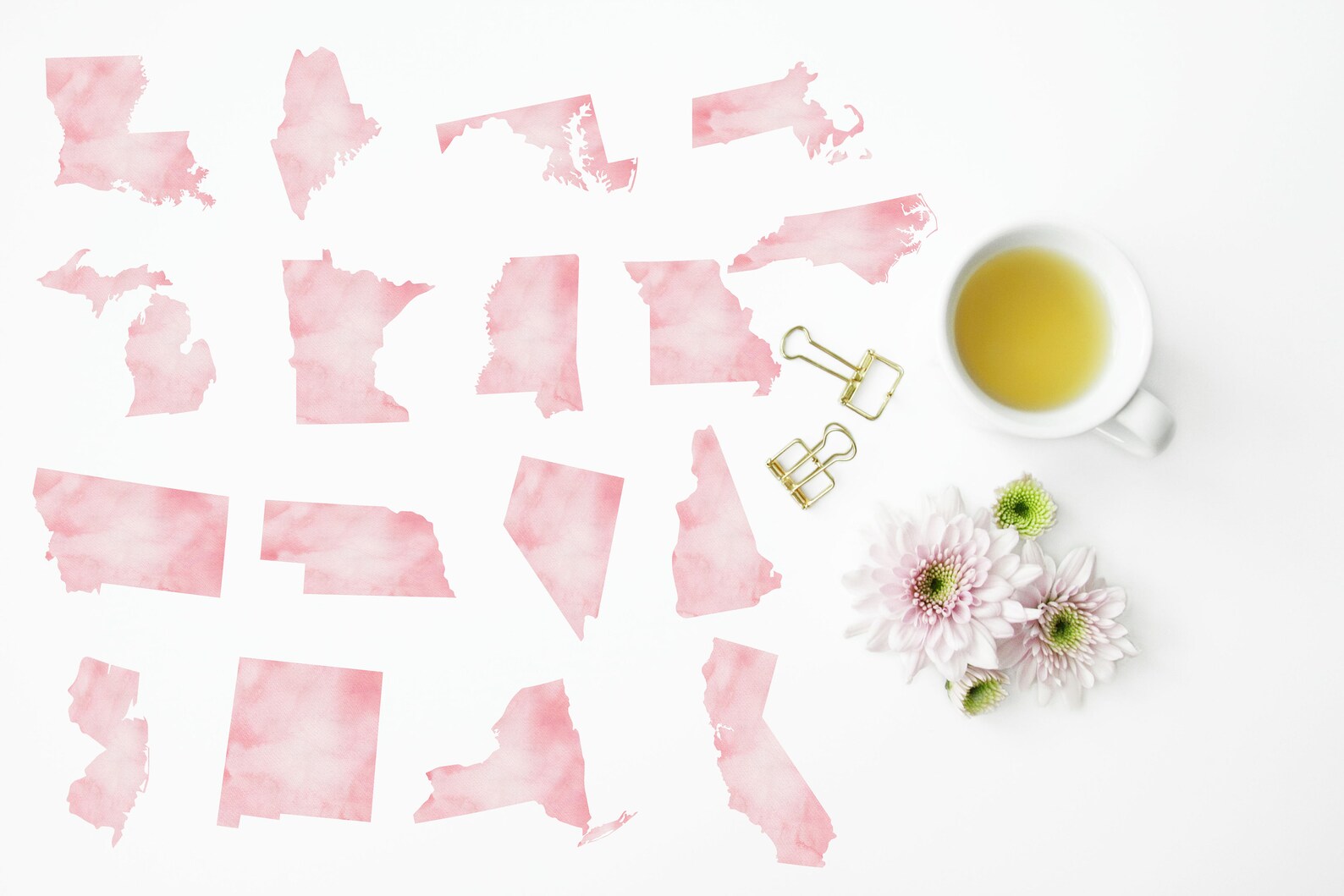 USA Map Watercolor Clipart 50 States Watercolor Clip Art - Etsy Canada