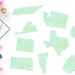 USA Map Watercolor Clipart, 50 States Watercolor Clip Art Bundle ...