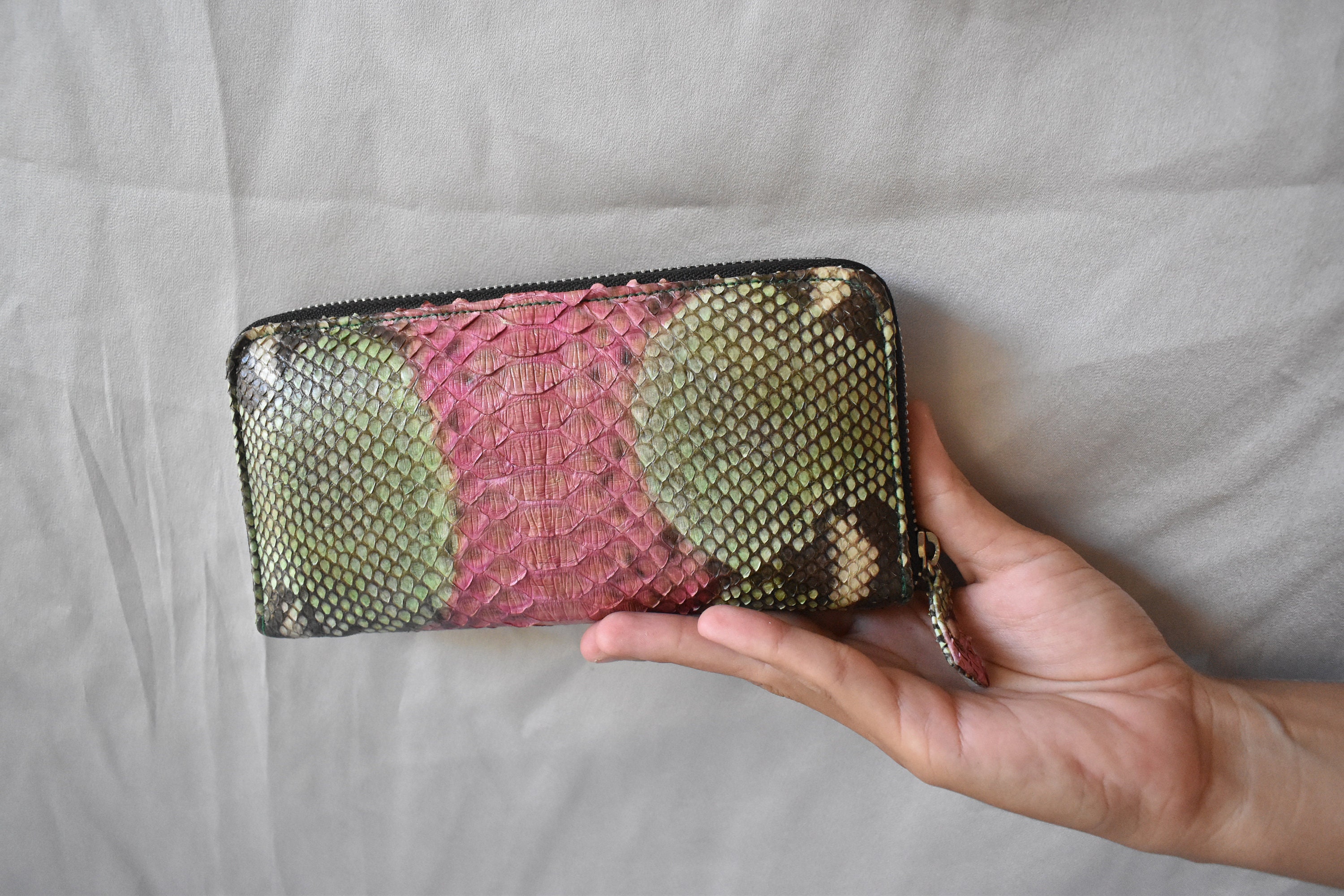 Snake skin designer wallet Genuine Python leather wallet | Etsy