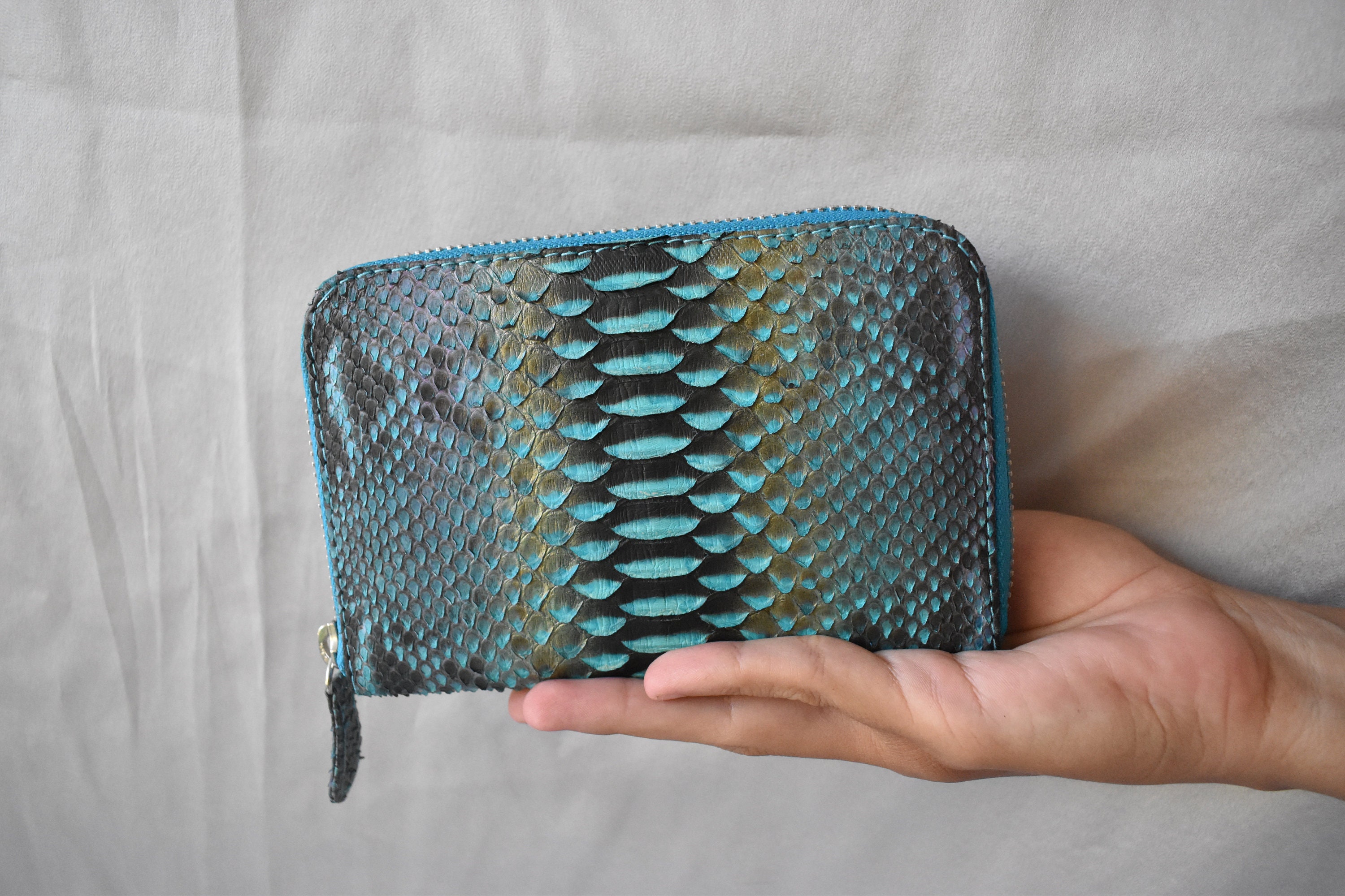 Snake skin designer wallet Genuine Python leather wallet | Etsy