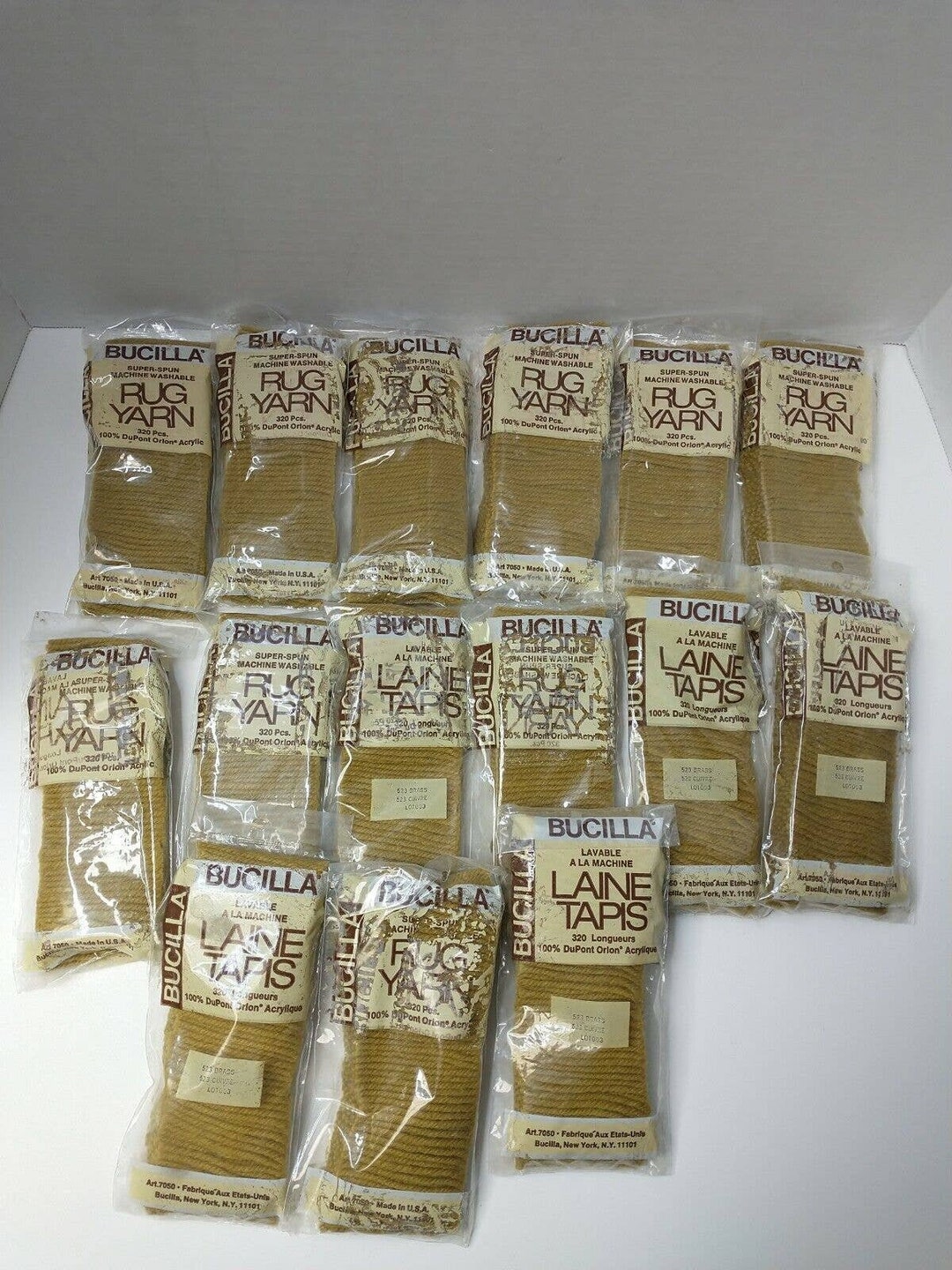 Bucilla Super Spun Rug Yarn 100% Acrylic Lot of 15 Packages 320 Pcs ...