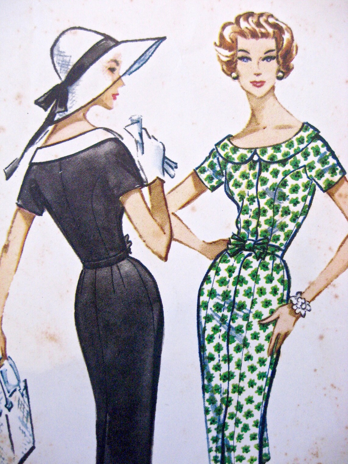 Vintage Mccalls Sewing Pattern 4512 1958 Sz 14 Modern Size 2 or 4 Bust ...