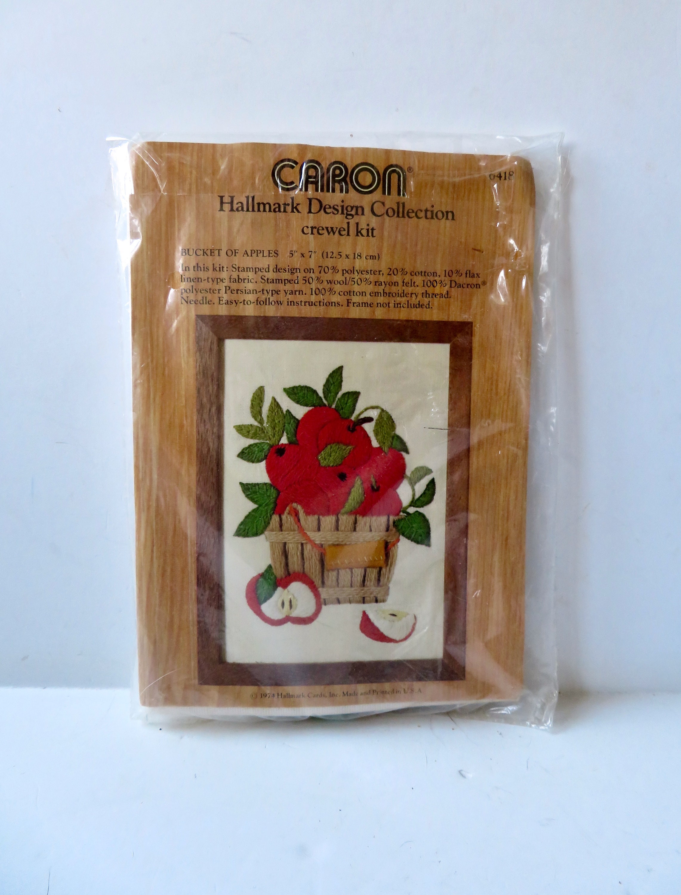 Vintage 1974 70s Caron Hallmark Design Collection Crewel Embroidery ...