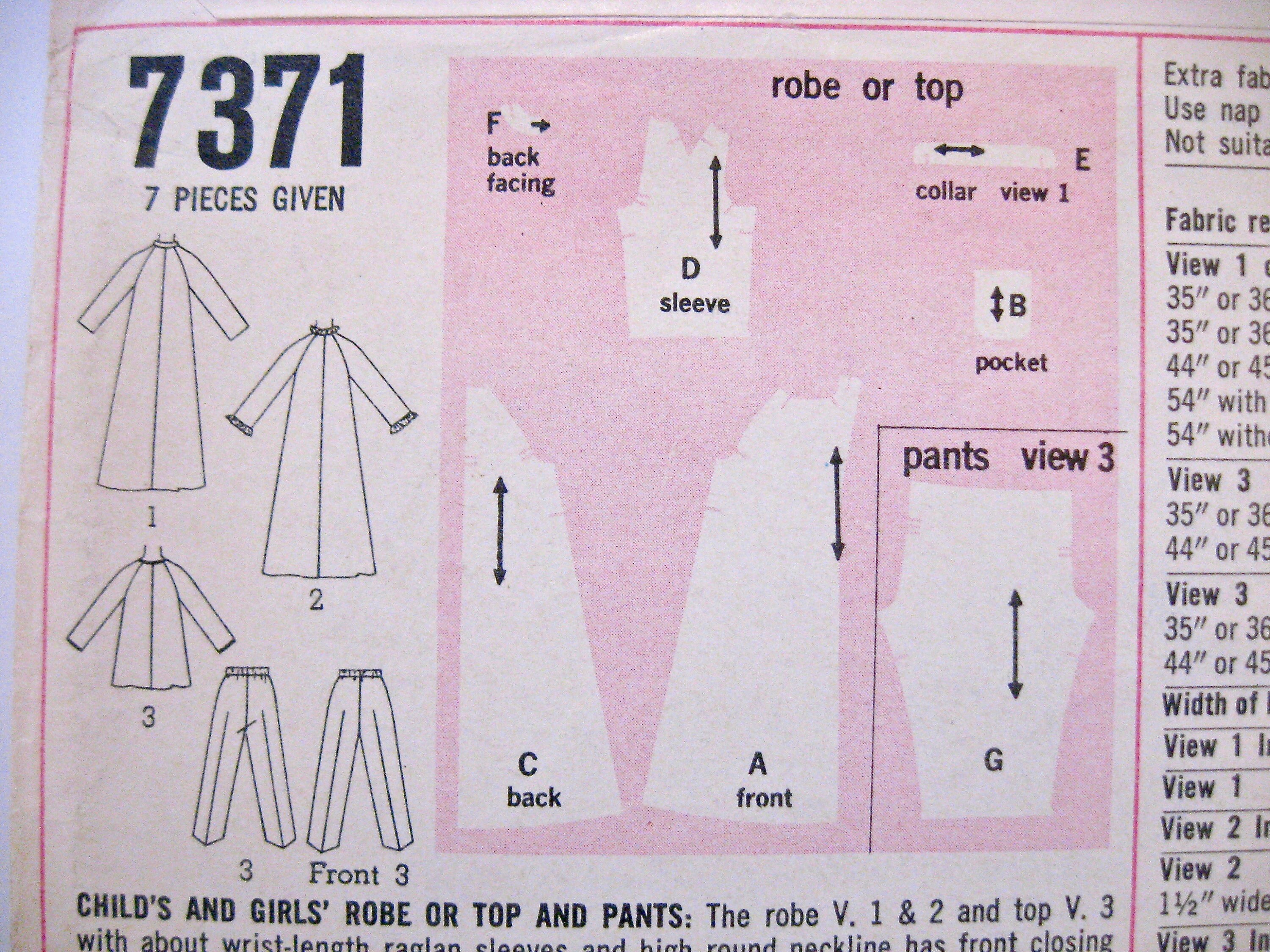 Vintage 1967 Simplicity Sewing Pattern 7371 Girls Sz 4 Breast 23 Long ...