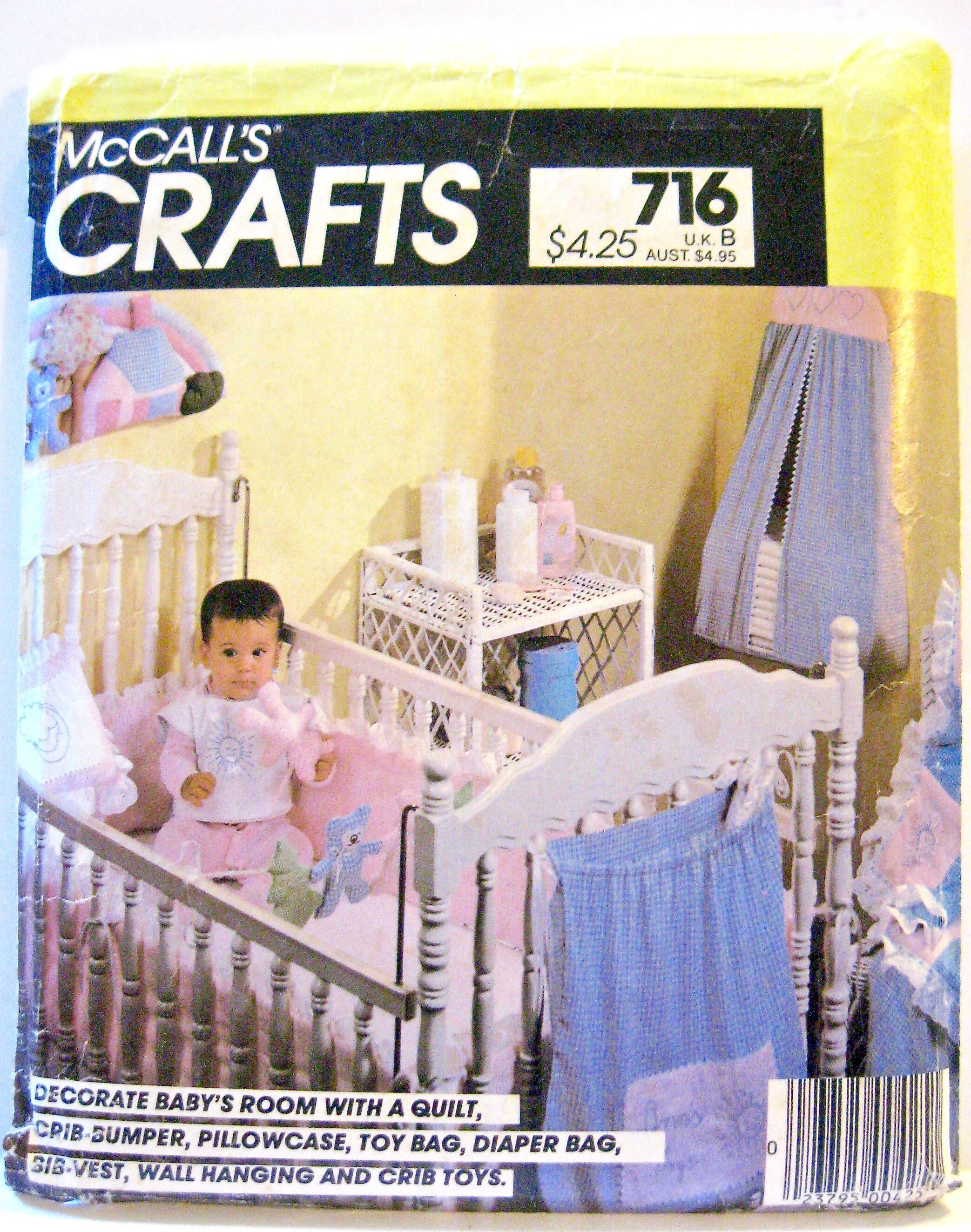 Vintage Mccalls 1980s UNCUT FF Sewing Pattern 716 Baby Room Nursery ...