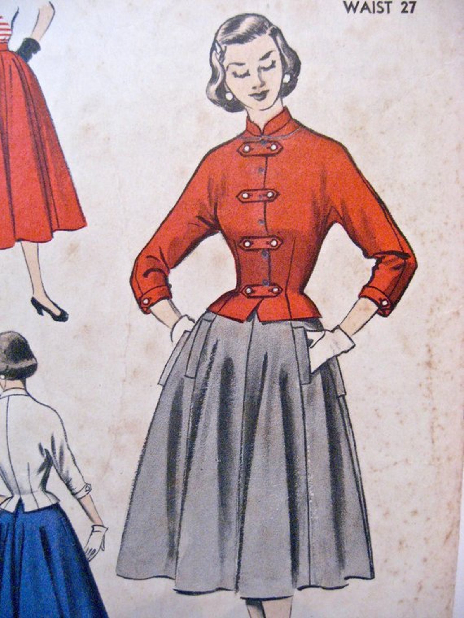 Vintage Advance Sewing Pattern 6197 1950s Sz 15 Modern Size 2 - Etsy