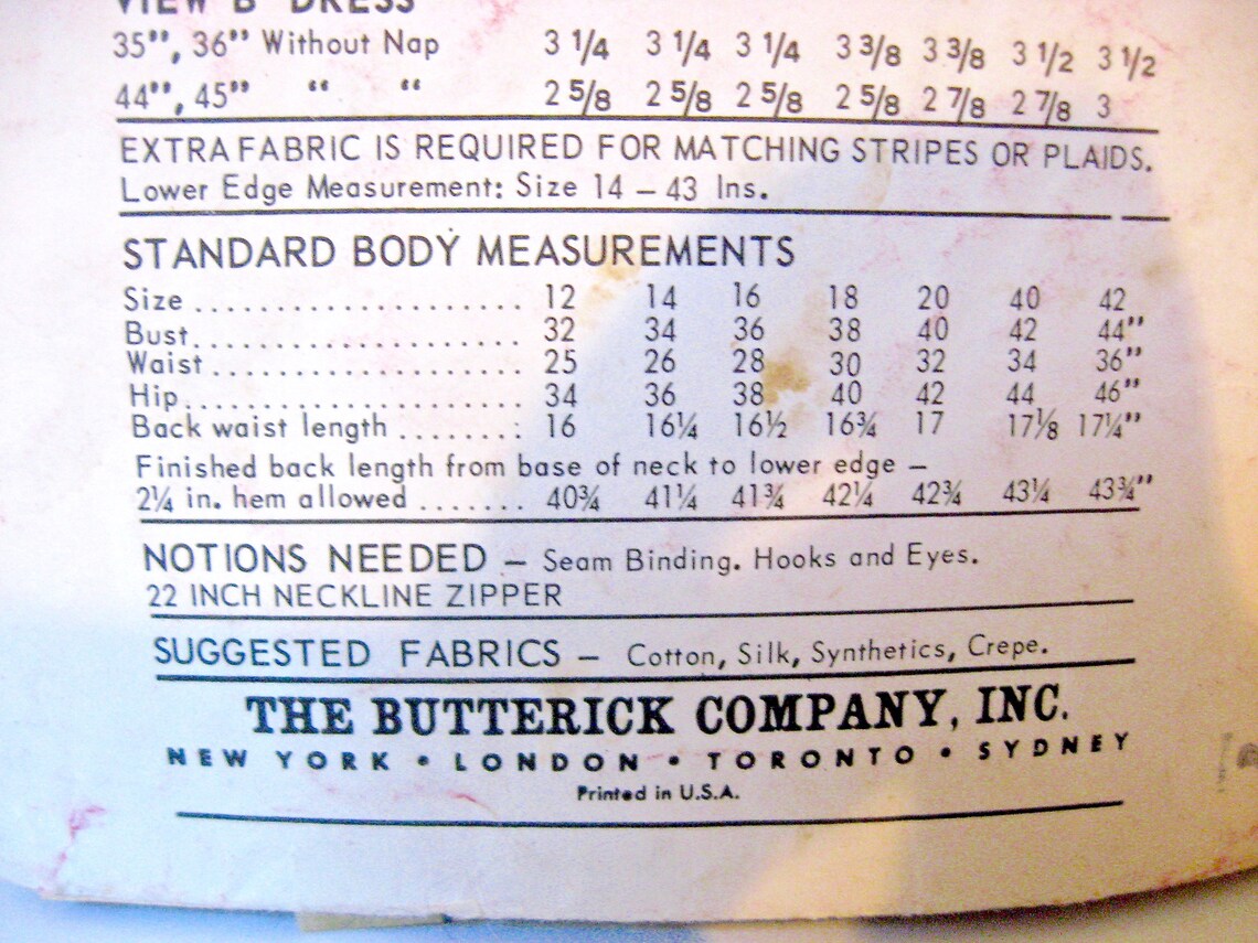 Vintage Butterick 60s 1960s EASY Sewing Pattern 4312 sz 14 | Etsy