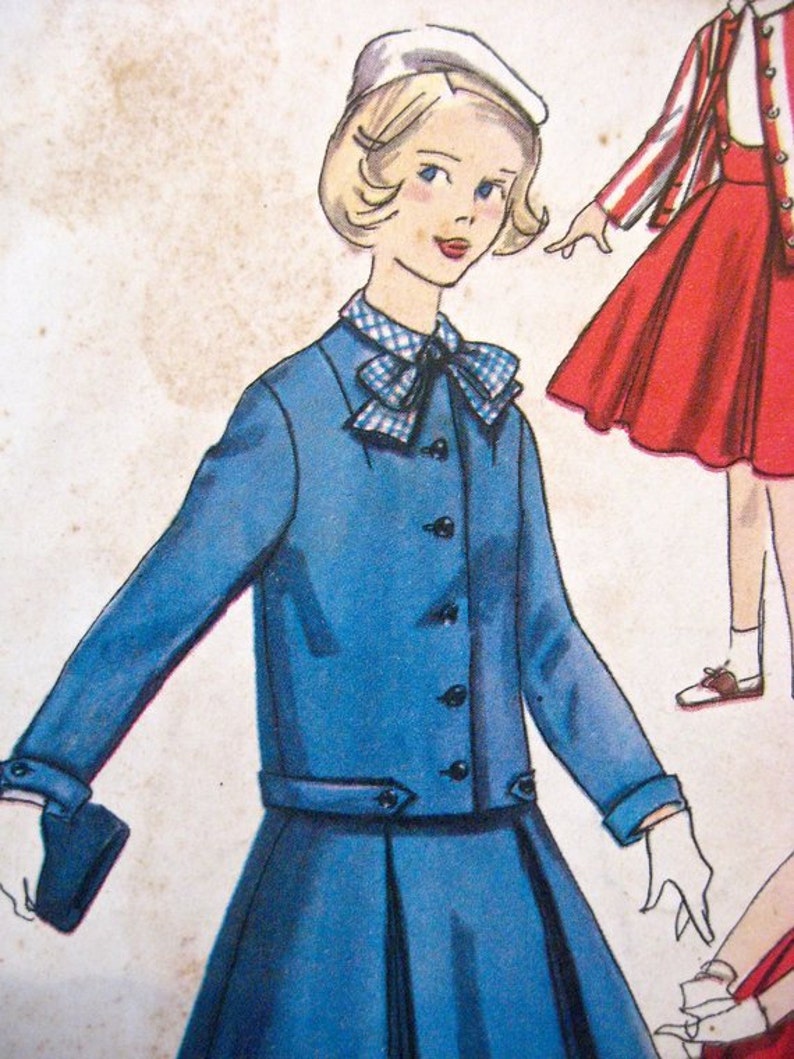 Vintage Simplicity Sewing Pattern 1479 1955 Sz 7 Breast 25" Girls 3pc ...