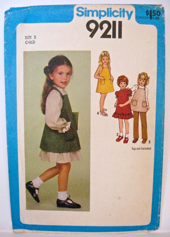 Simplicity 1979 Vintage Sewing Pattern 9211 UNCUT FF Sz 5 - Etsy