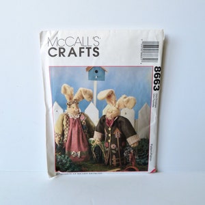 Vintage 1997 Mccalls Crafts Uncut Sewing Pattern 8663 14" Basil & Herb Stuffed Garden Bunny ...