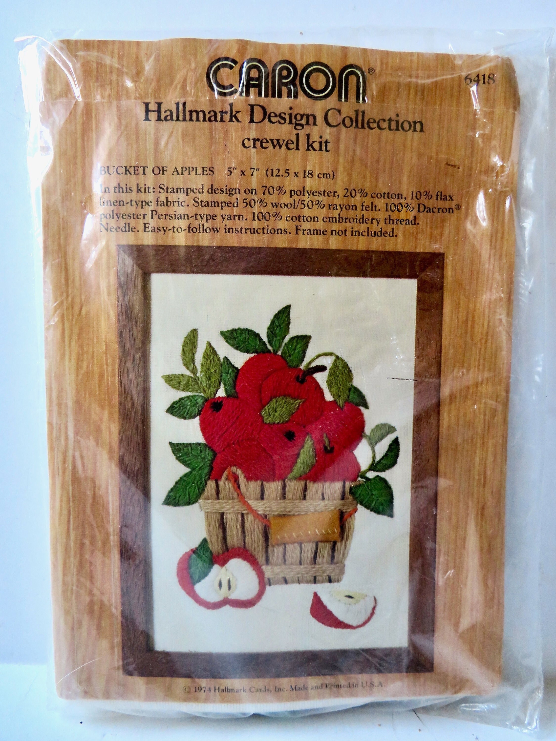 Vintage 1974 70s Caron Hallmark Design Collection Crewel Embroidery ...