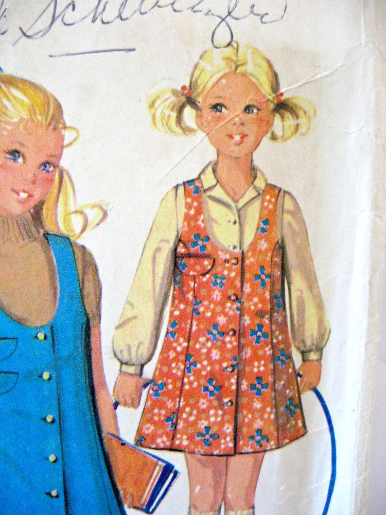 Vintage Mccalls 70s 1970 Sewing Pattern 2606 Girls Sz 7 Breast 26 ...