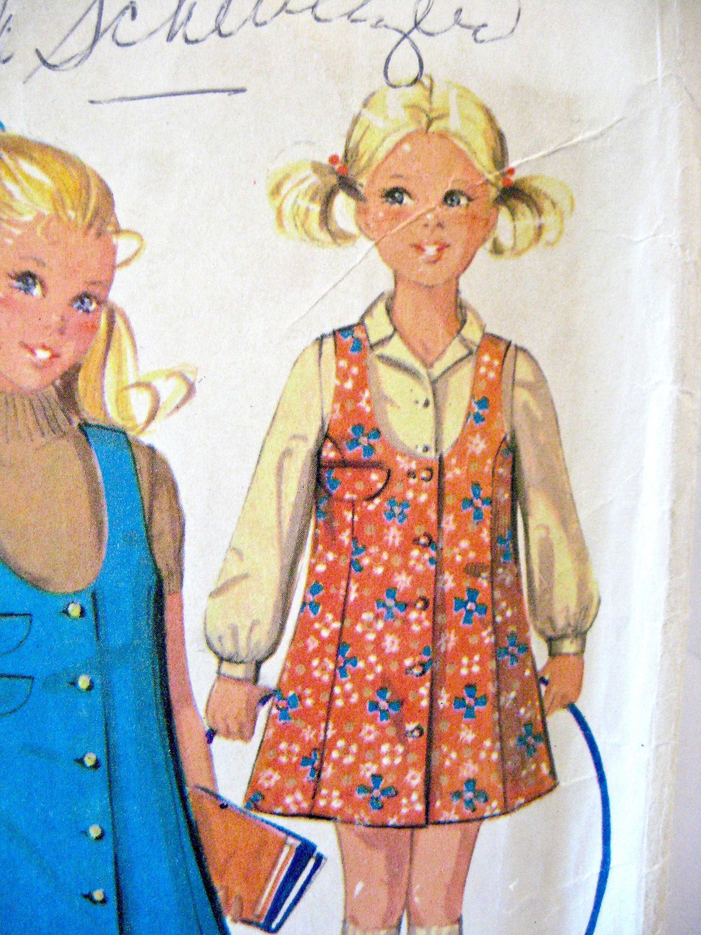 Vintage Mccalls 70s 1970 Sewing Pattern 2606 Girls Sz 7 Breast 26 ...