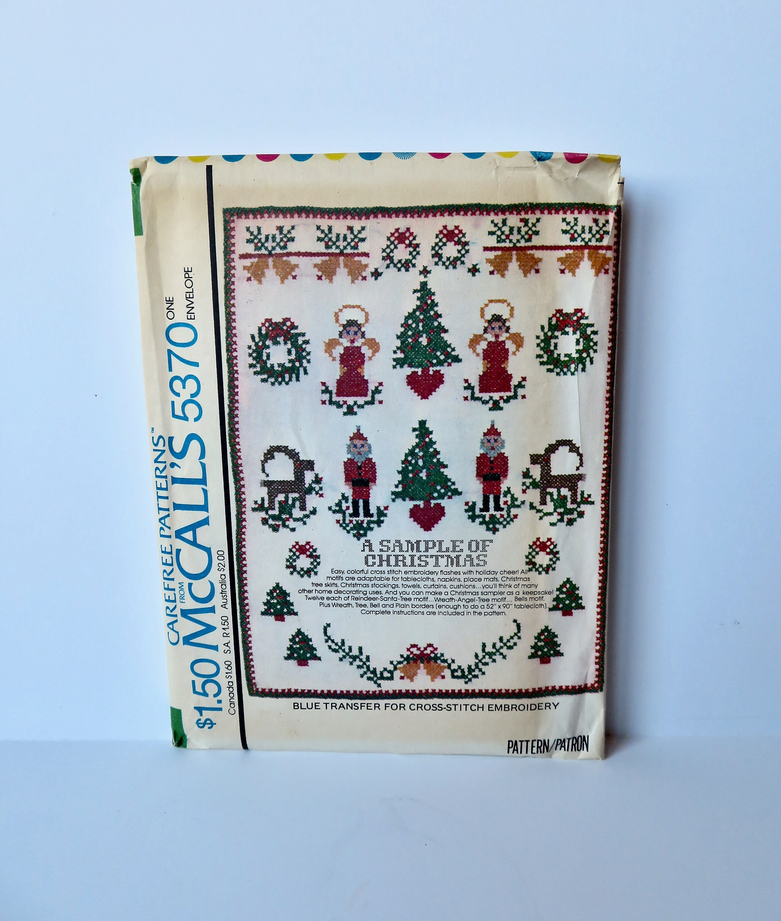 Vintage Mccalls Crafts 1976 Uncut Sewing Pattern 5370 Christmas Cross ...