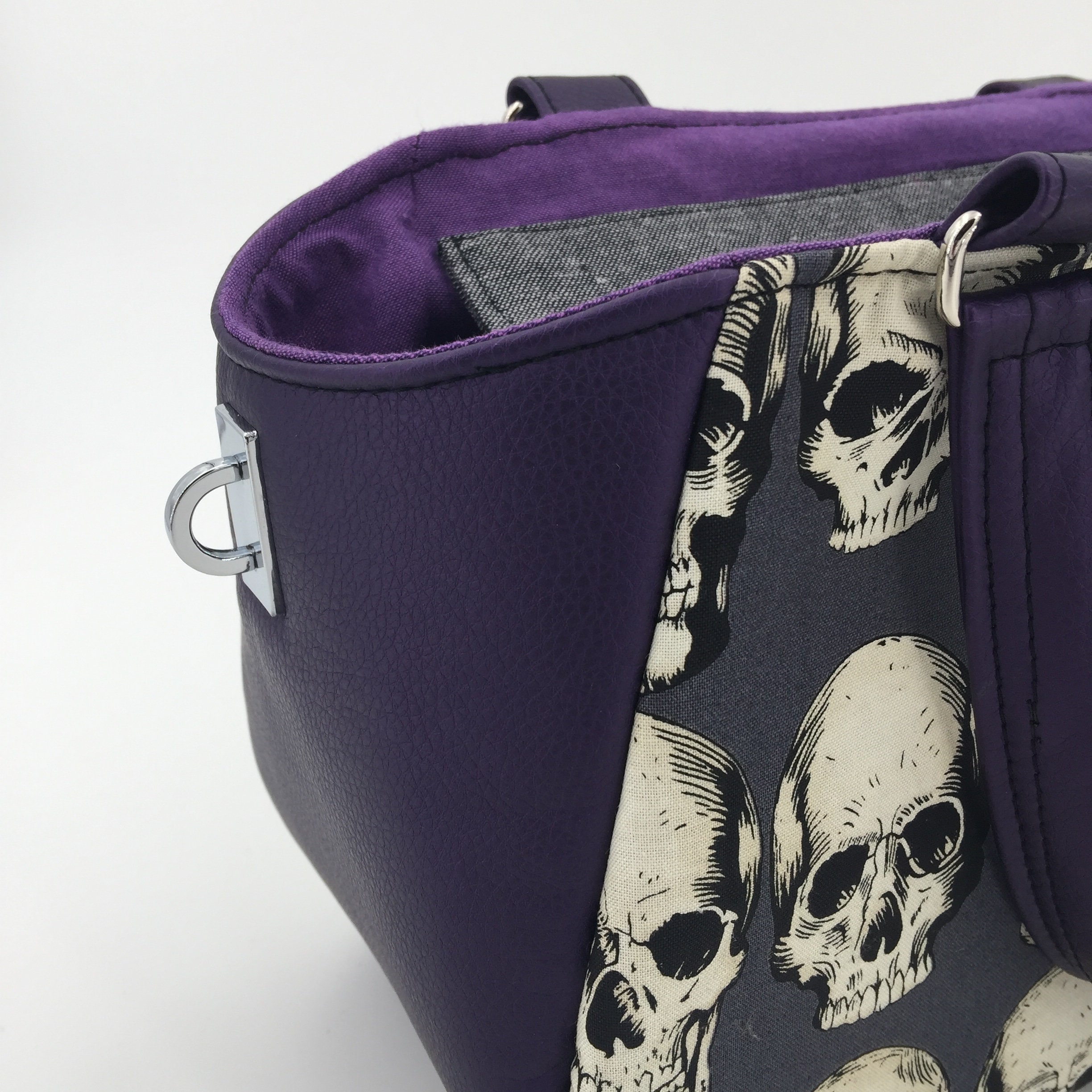 Handbag Shoulder Bag Skulls Skulls Purple/black Punk / Gothic - Etsy