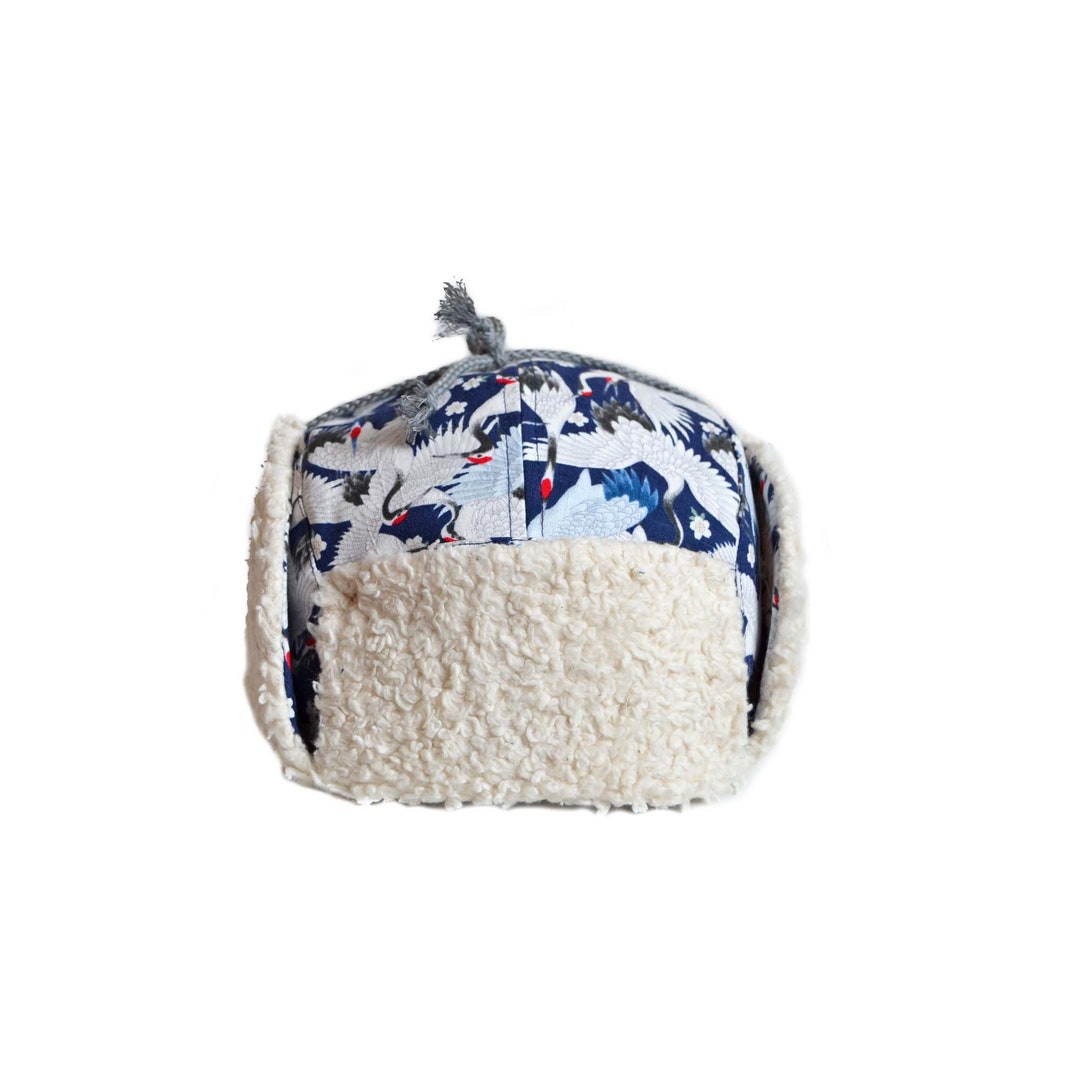 Cozy Earflap Japanese Cotton Cap - 5 Panel-snapback Adjustment // Soft ...