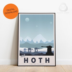 Hoth, Travel Poster, Star Wars, Printable Wall Art, Digital Download ...