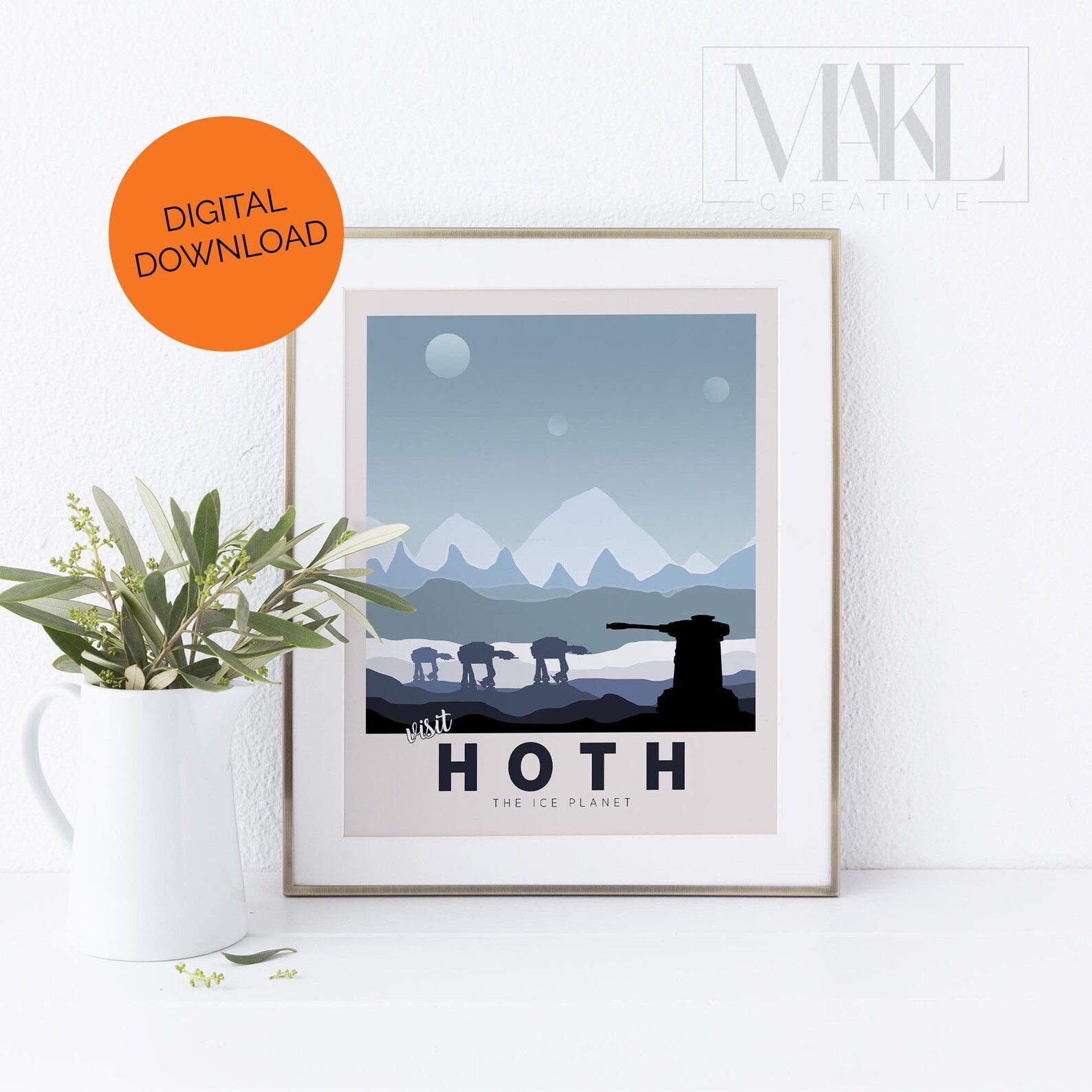 Hoth, Travel Poster, Star Wars, Printable Wall Art, Digital Download ...