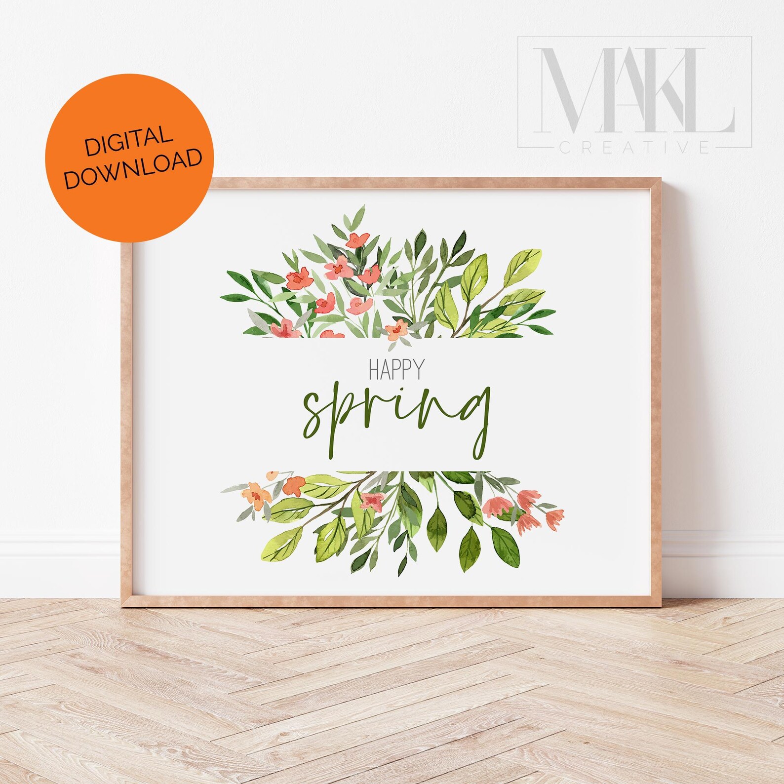 Happy Spring Print; Spring Wall Art; Digital Download; Printable - Etsy