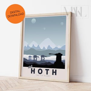 Hoth, Travel Poster, Star Wars, Printable Wall Art, Digital Download ...