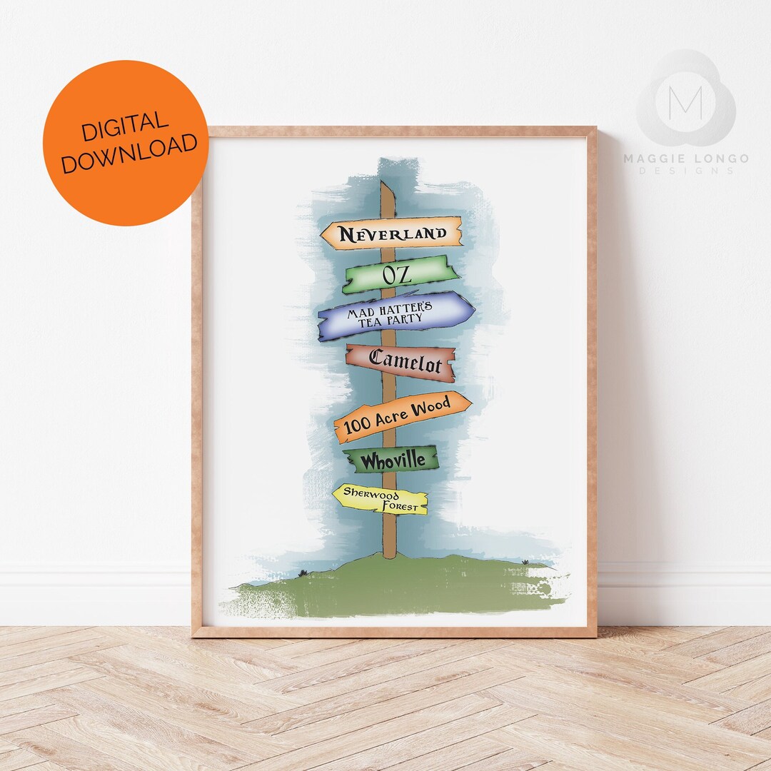 Classic Storybook Sign, Printable Wall Art, Digital Download Print - Etsy