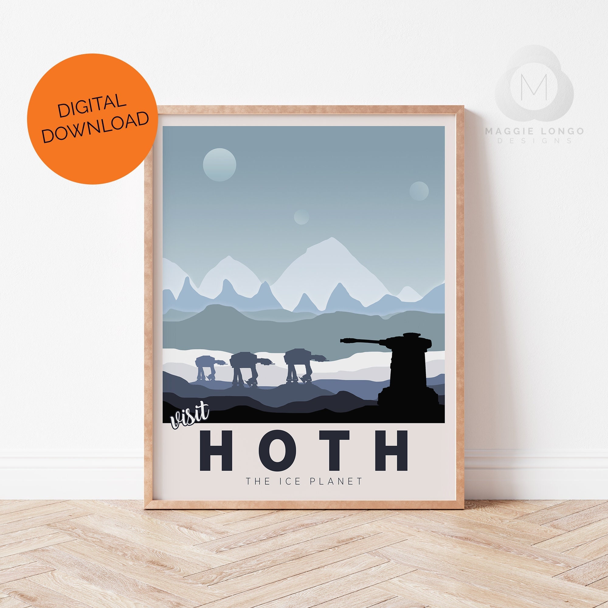Hoth, Travel Poster, Star Wars, Printable Wall Art, Digital Download ...
