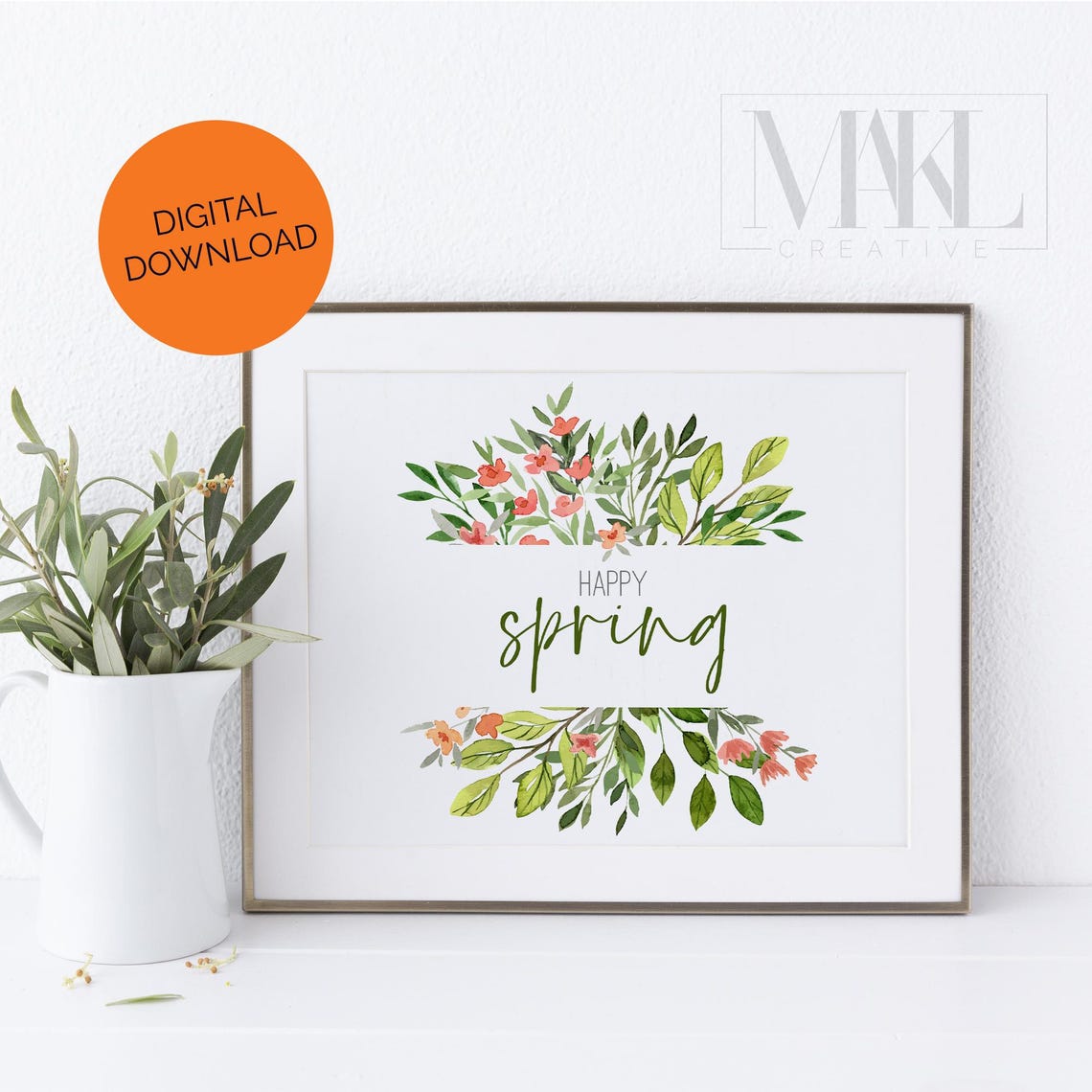 Happy Spring Print; Spring Wall Art; Digital Download; Printable - Etsy
