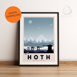 Hoth, Travel Poster, Star Wars, Printable Wall Art, Digital Download ...