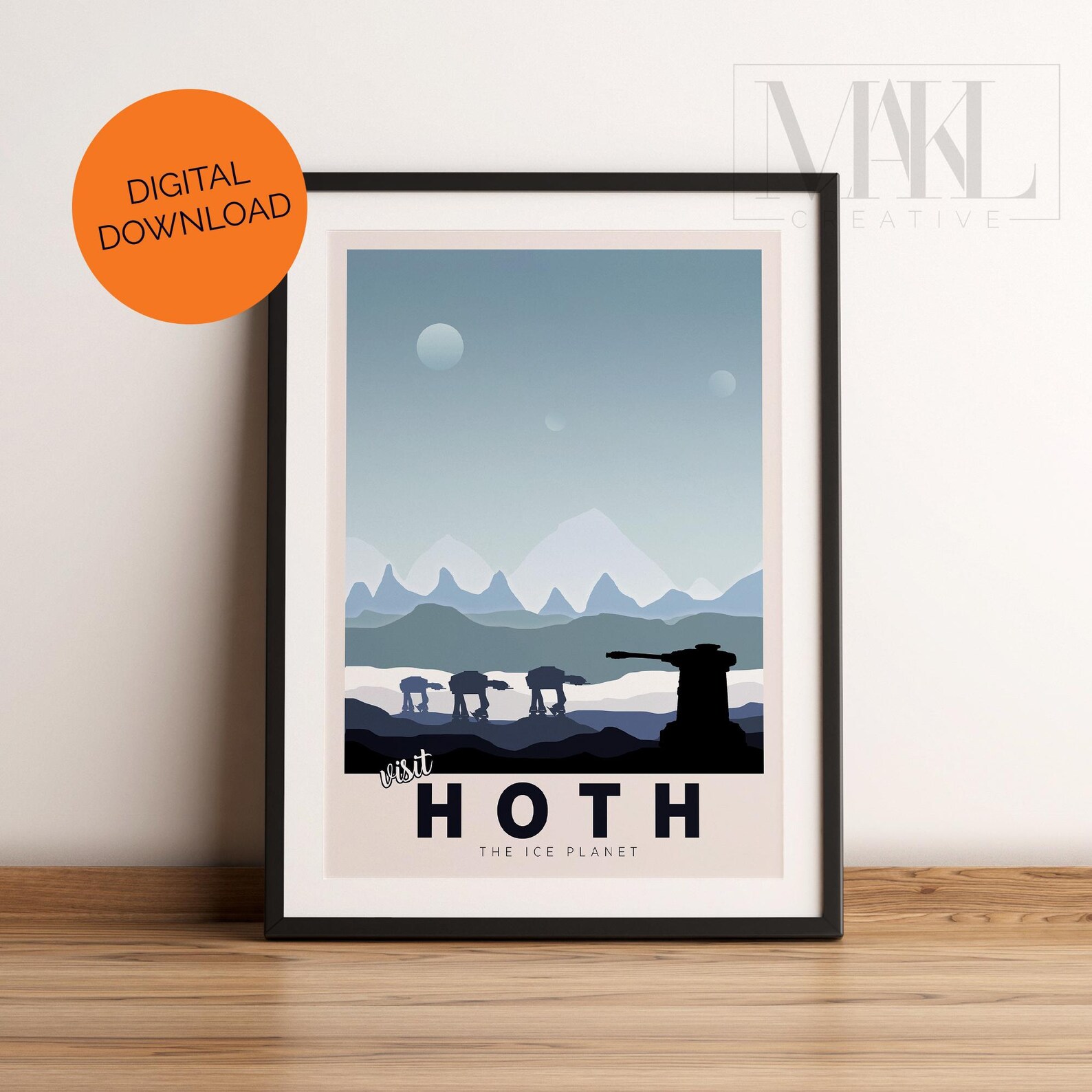 Hoth, Travel Poster, Star Wars, Printable Wall Art, Digital Download ...