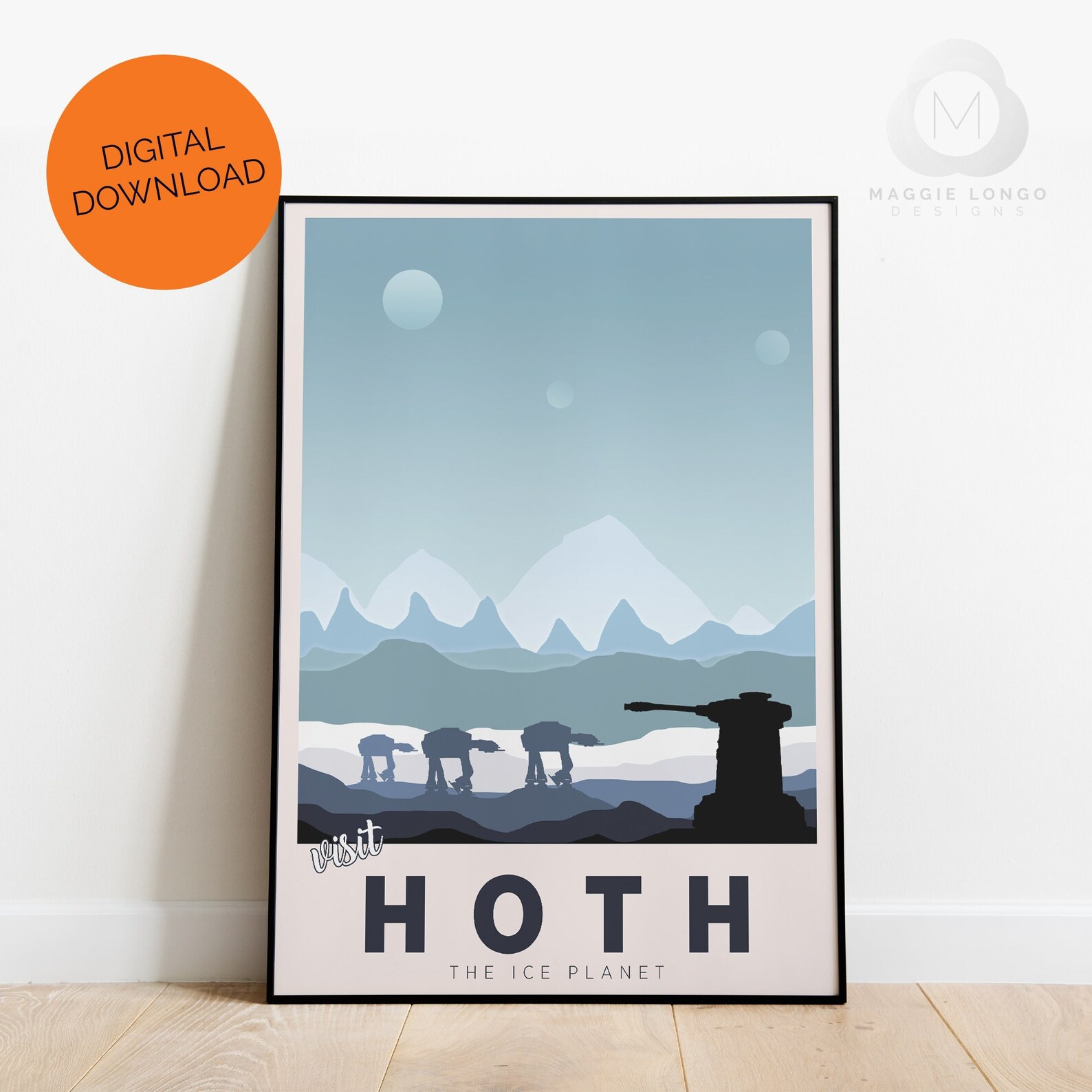 Hoth, Travel Poster, Star Wars, Printable Wall Art, Digital Download ...