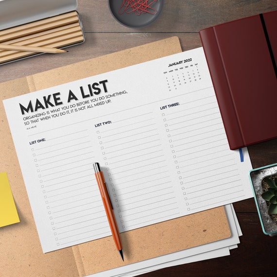 Multiple List Organizer Printable PDF Download to Do List - Etsy