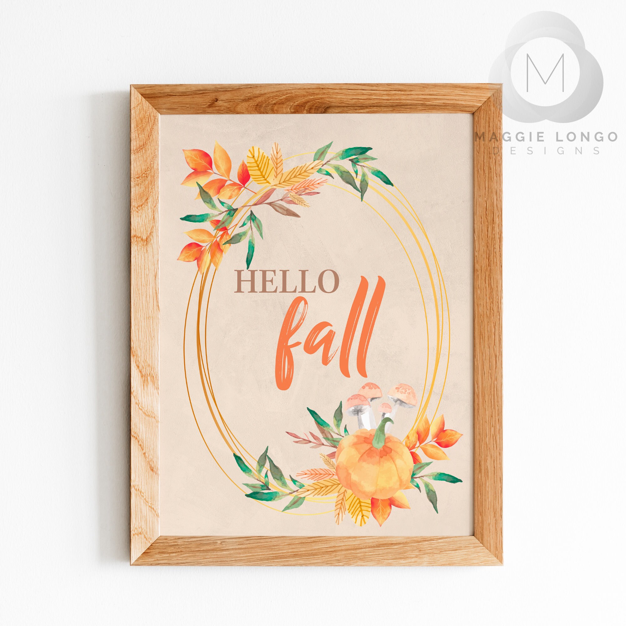 Hello Fall Printable Wall Art Digital Download Print - Etsy