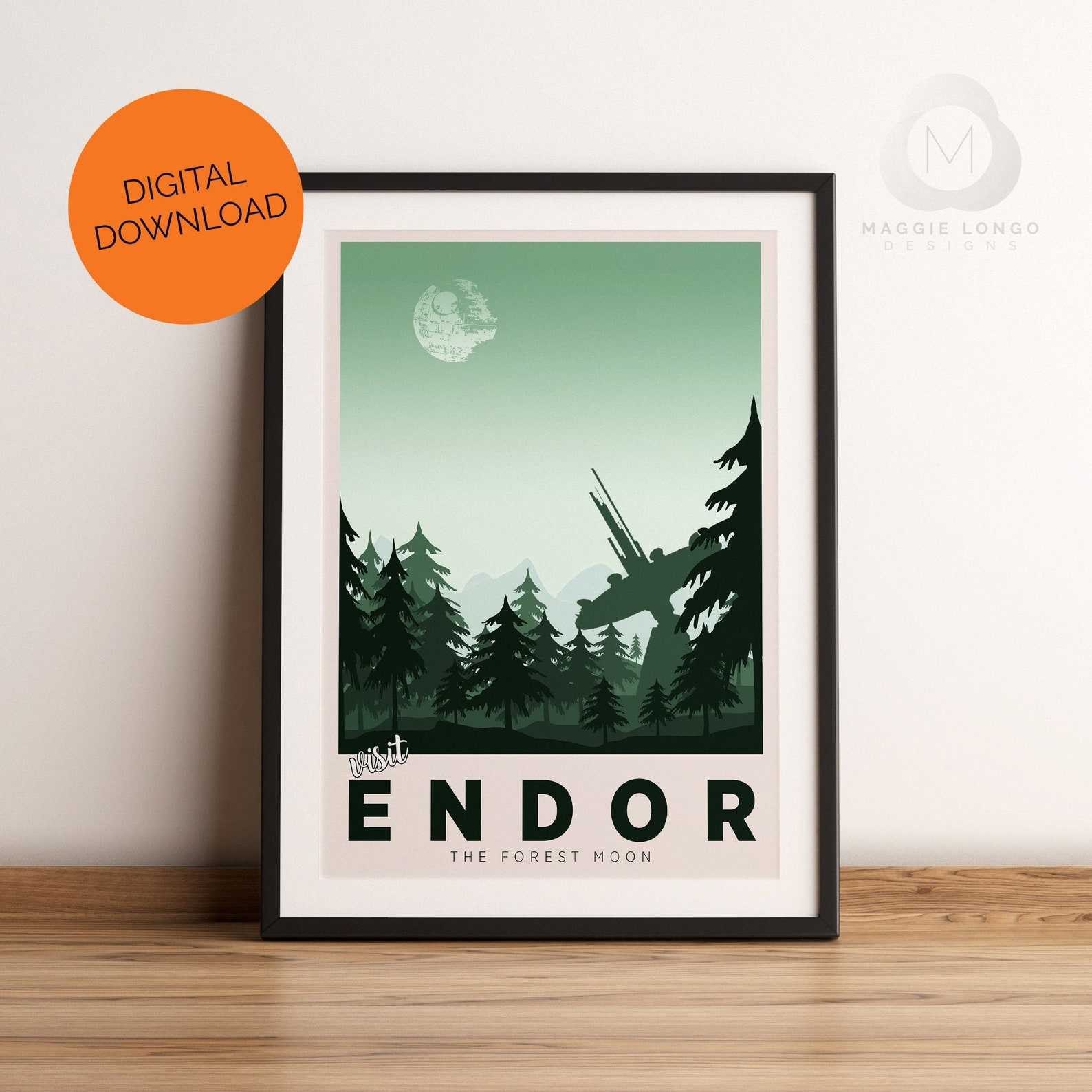 Endor Travel Poster Star Wars Printable Wall Art Digital - Etsy
