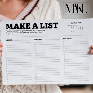 Multiple List Organizer Printable PDF Download to Do List Monthly ...
