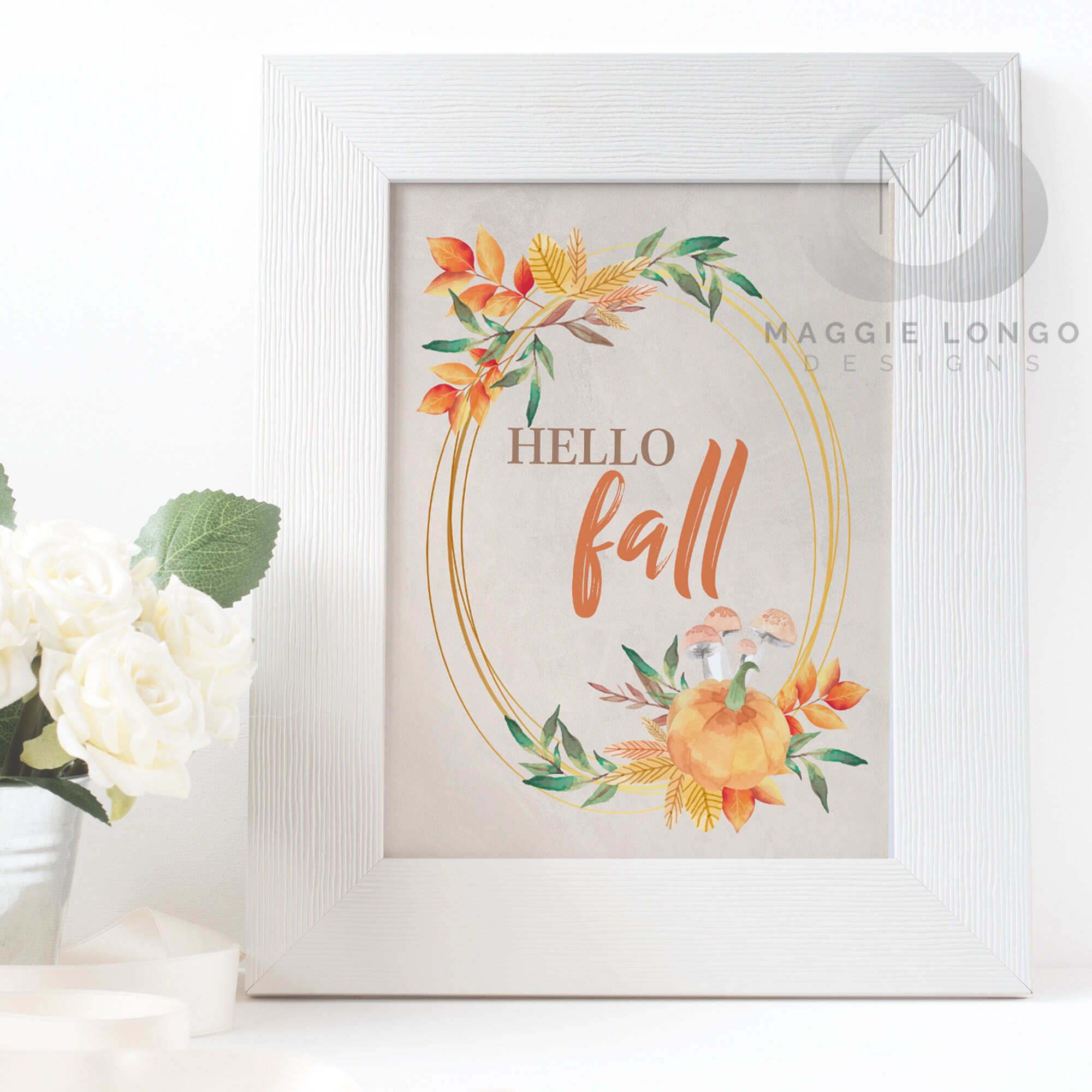 Hello Fall Printable Wall Art Digital Download Print - Etsy