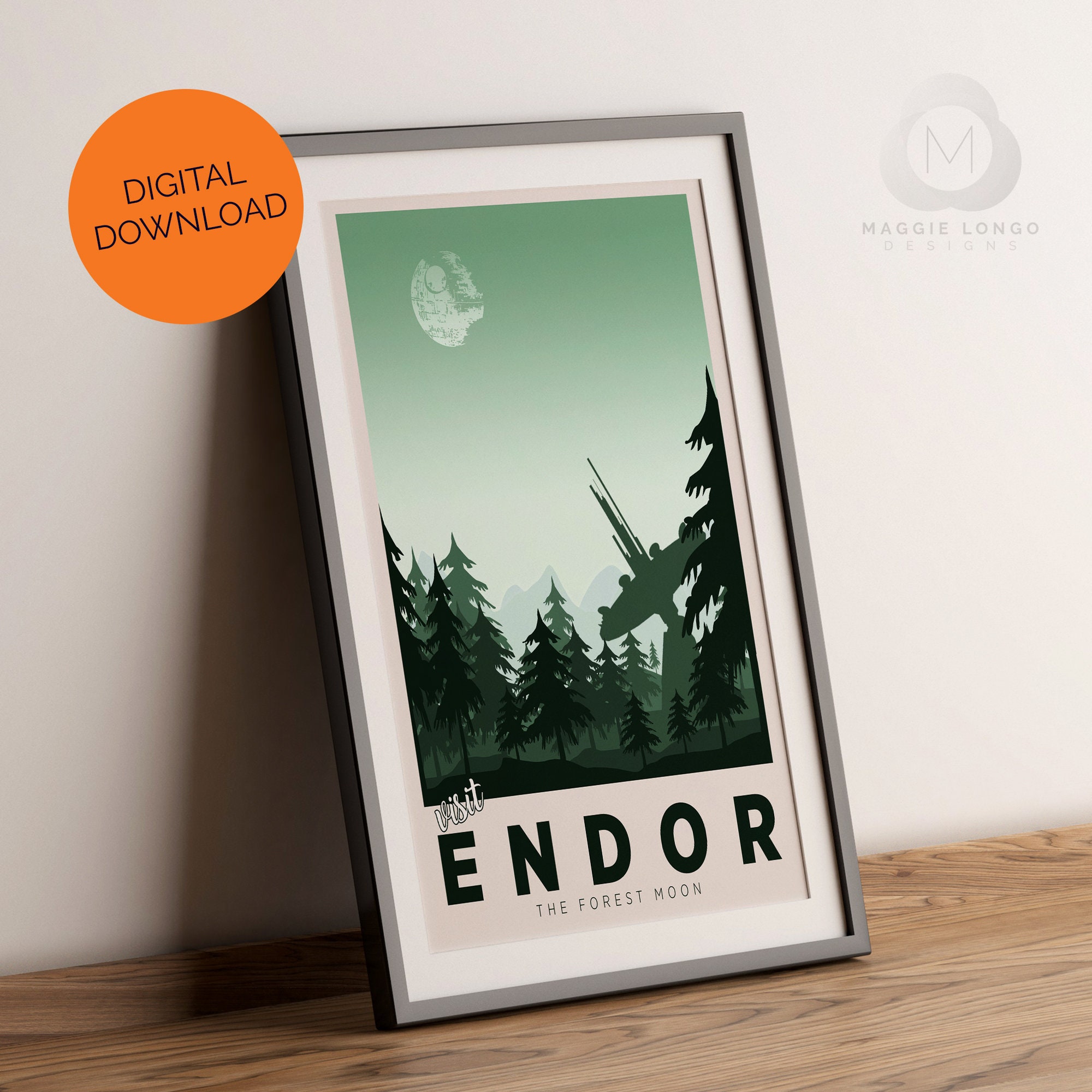 Endor Travel Poster Star Wars Printable Wall Art Digital - Etsy