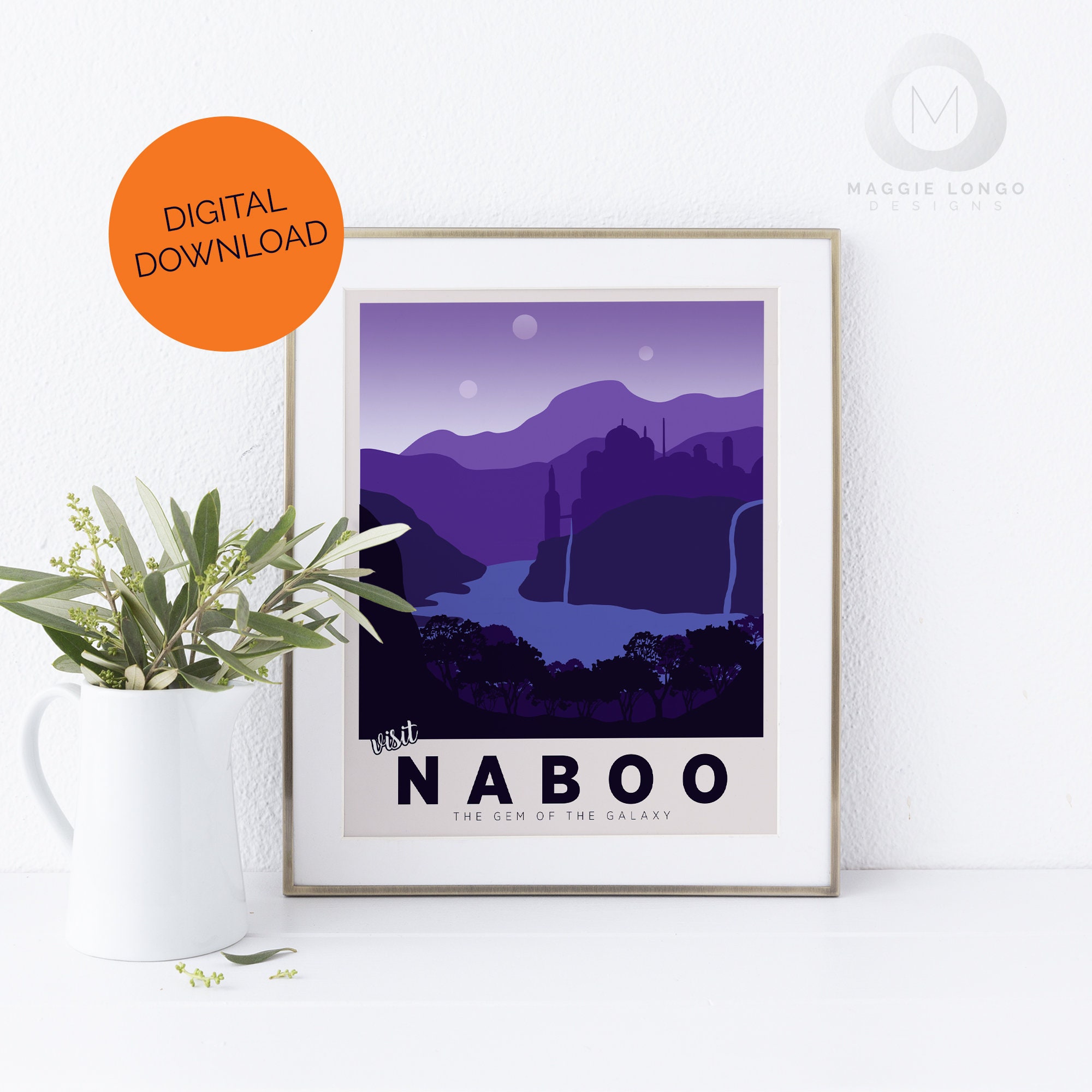 Naboo Travel Poster Star Wars Printable Wall Art Digital - Etsy