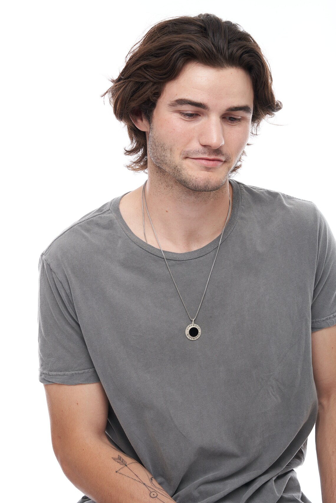 Men's STRENGTH Photo Locket Necklace | Etsy