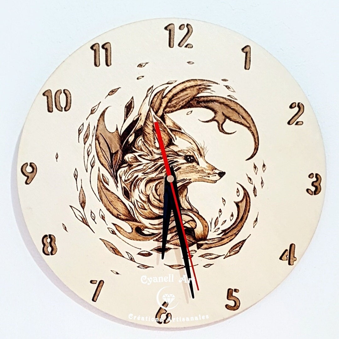 Japanese Spirit Clock Pyrography - Etsy