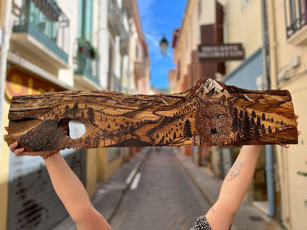 Painting. Pyrography. Art on Wood. the Spirit of the Forest - Etsy