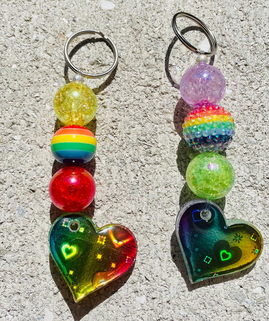 Rainbow Heart Keychain LGBTQ Keychain Pride Keychain Love - Etsy