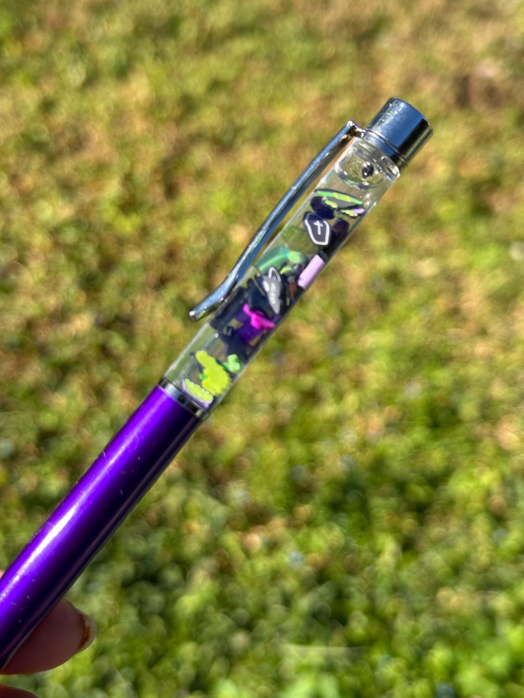 Personalized Halloween Floating Pen, Glitter Shapes, Refillable Black ...