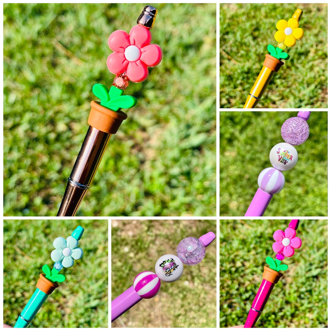 Spring/summer Beaded Pens, Summer Bead Pens, Beaded Pen, Personalized ...