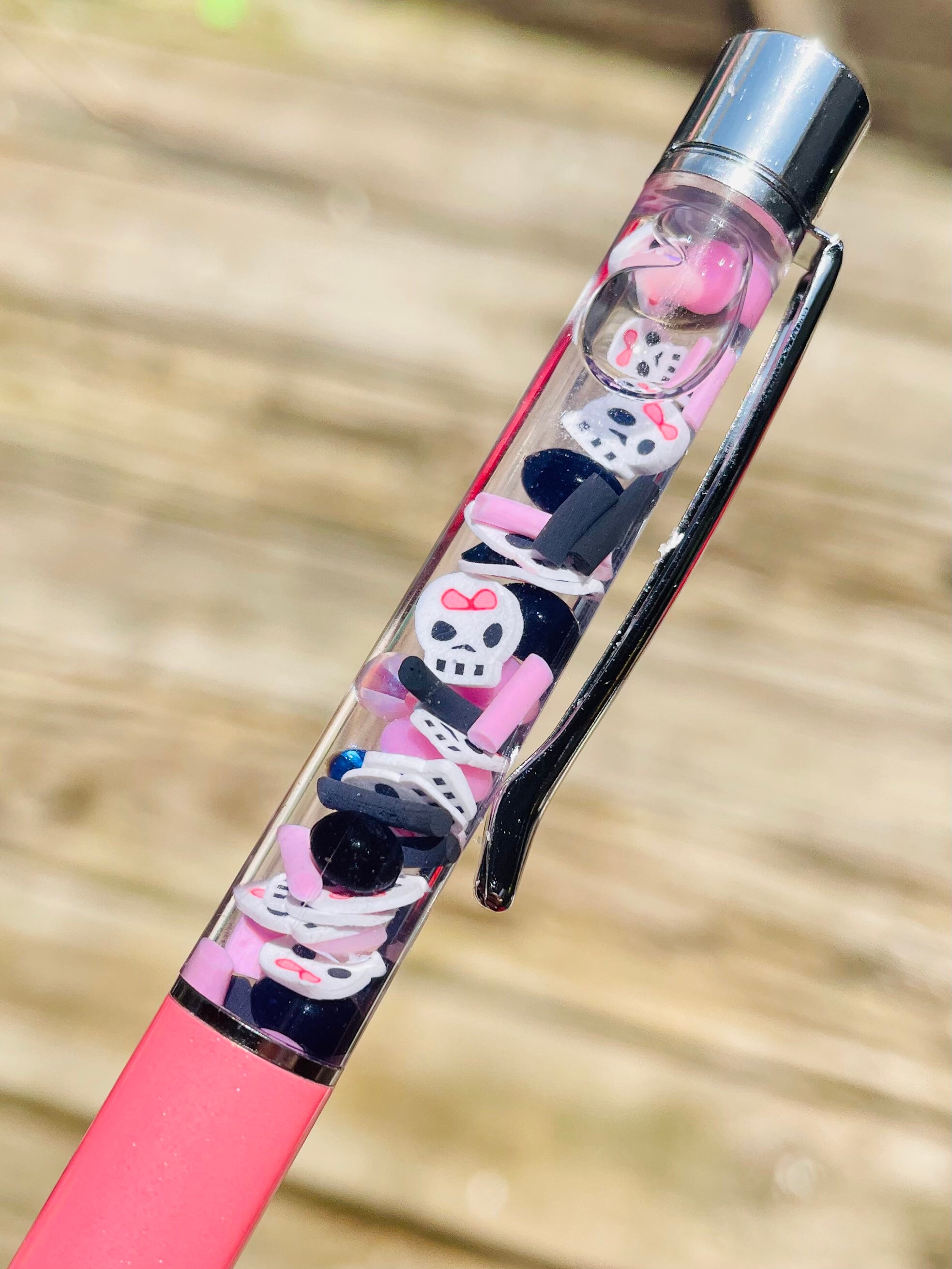 Personalized Halloween Floating Pen, Glitter Shapes, Refillable Black ...